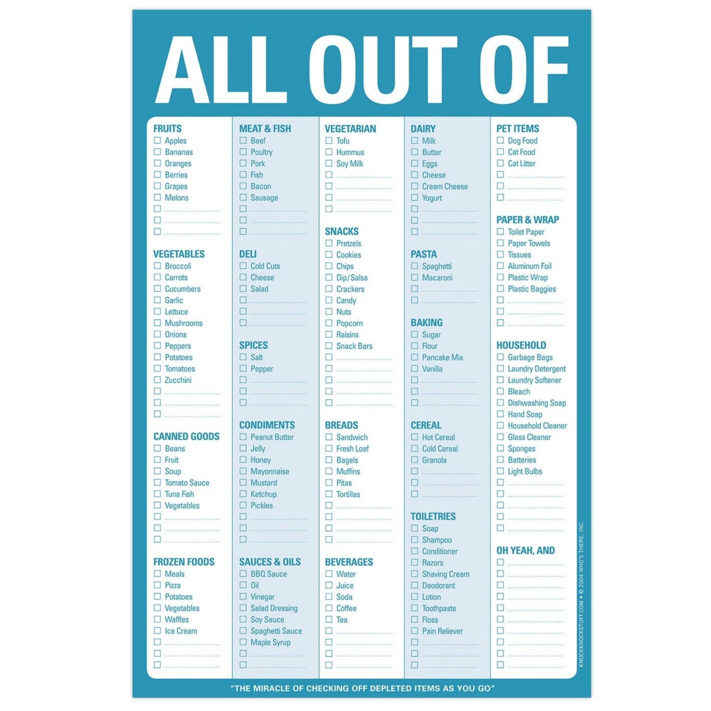 All Out Of... Notepad – Whimsiness.com
