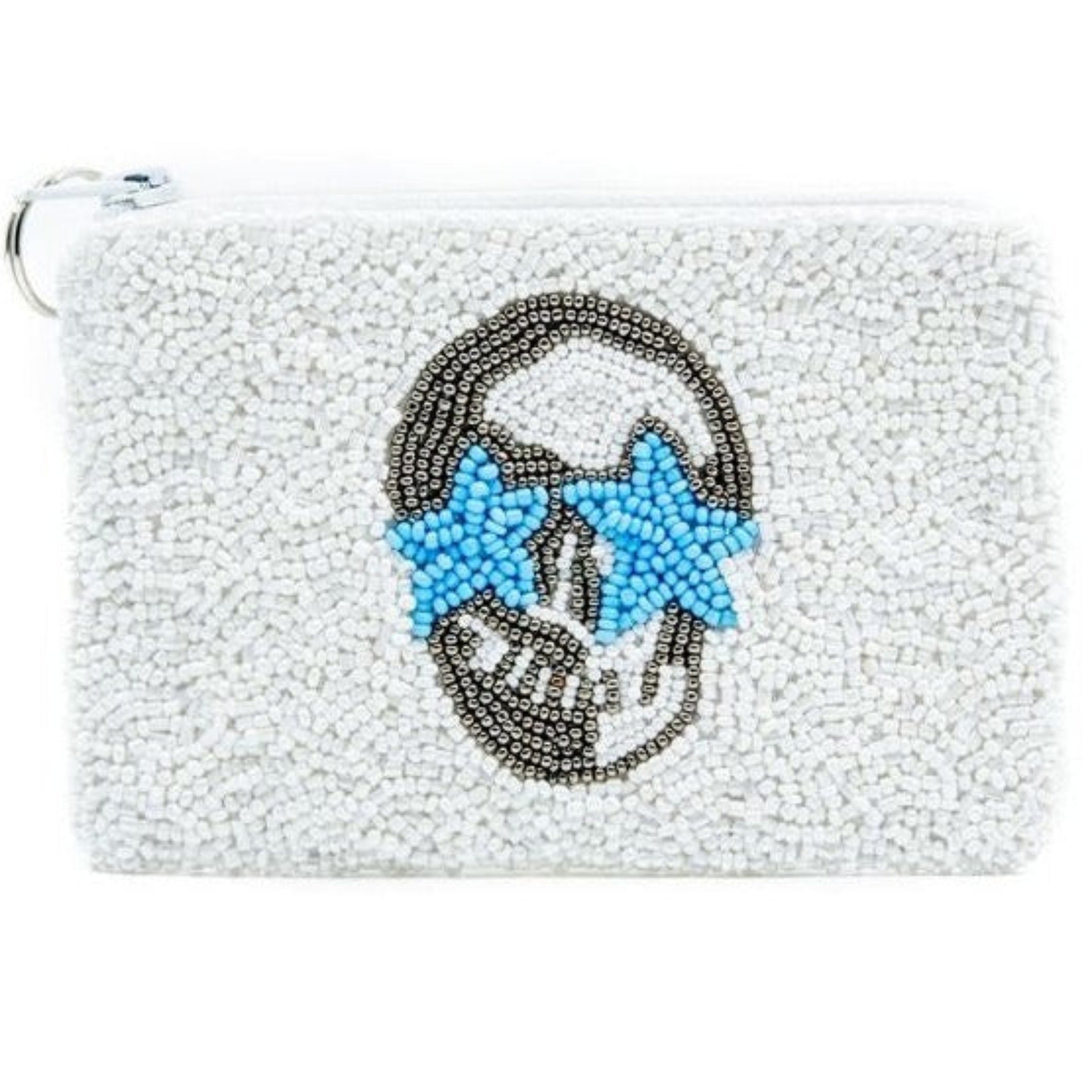Beaded Skull Star Eyes Coin Purse/Keychain – Whimsiness.com